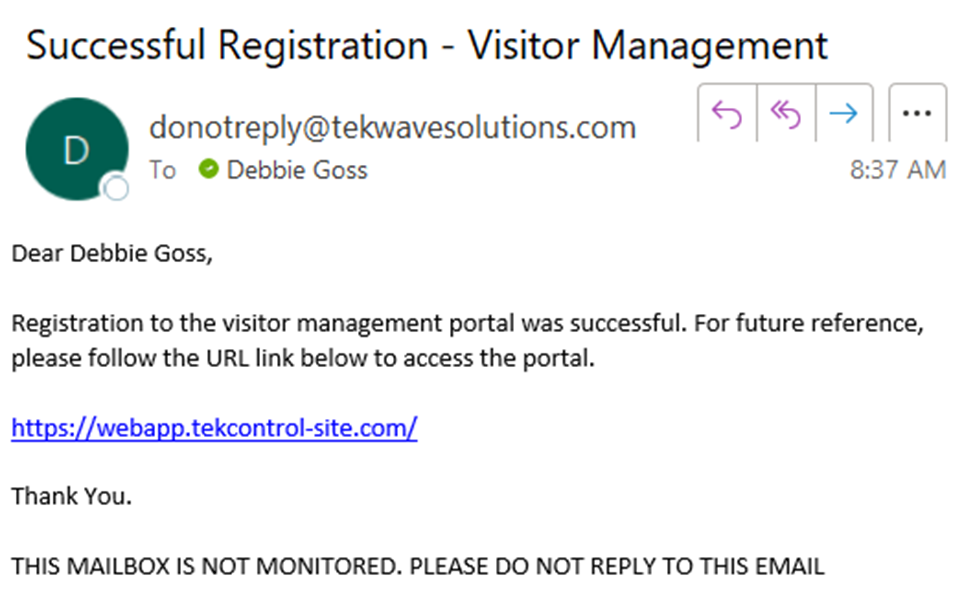 Sample of a Community Registration Email – TEKWave Solutions